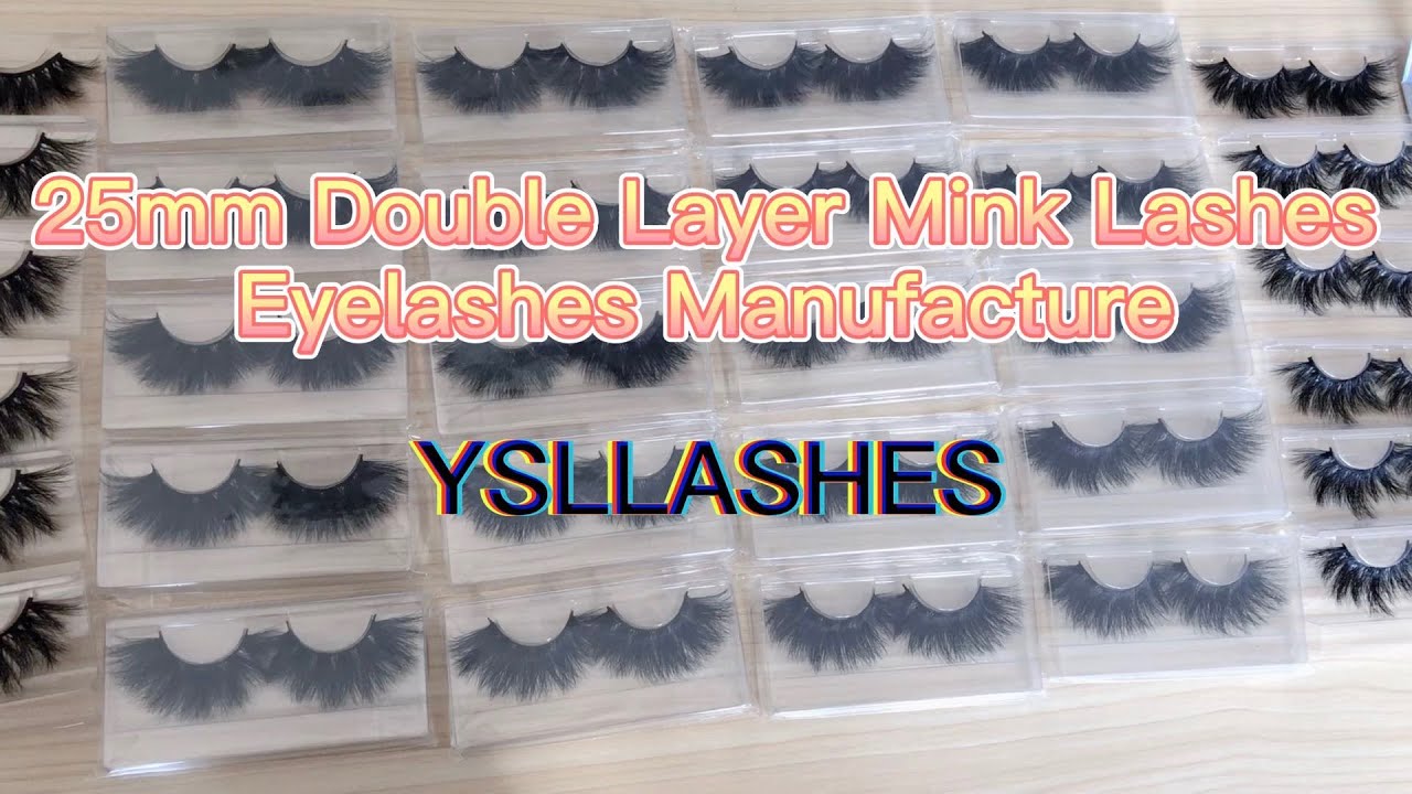 25mm Double Layer Mink Lashes Eyelashes Manufacture-YSLLashes - YouTube