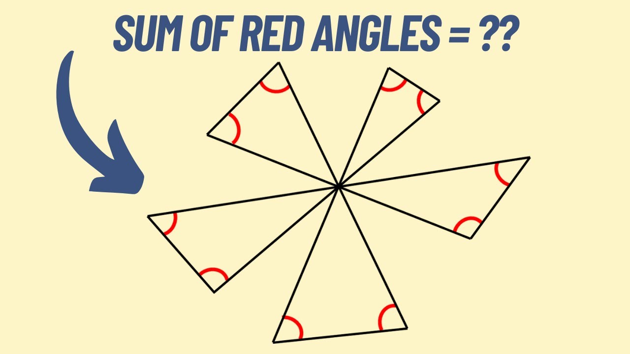 What is the Sum of the Red Angles | Maths Olympiad Question - YouTube