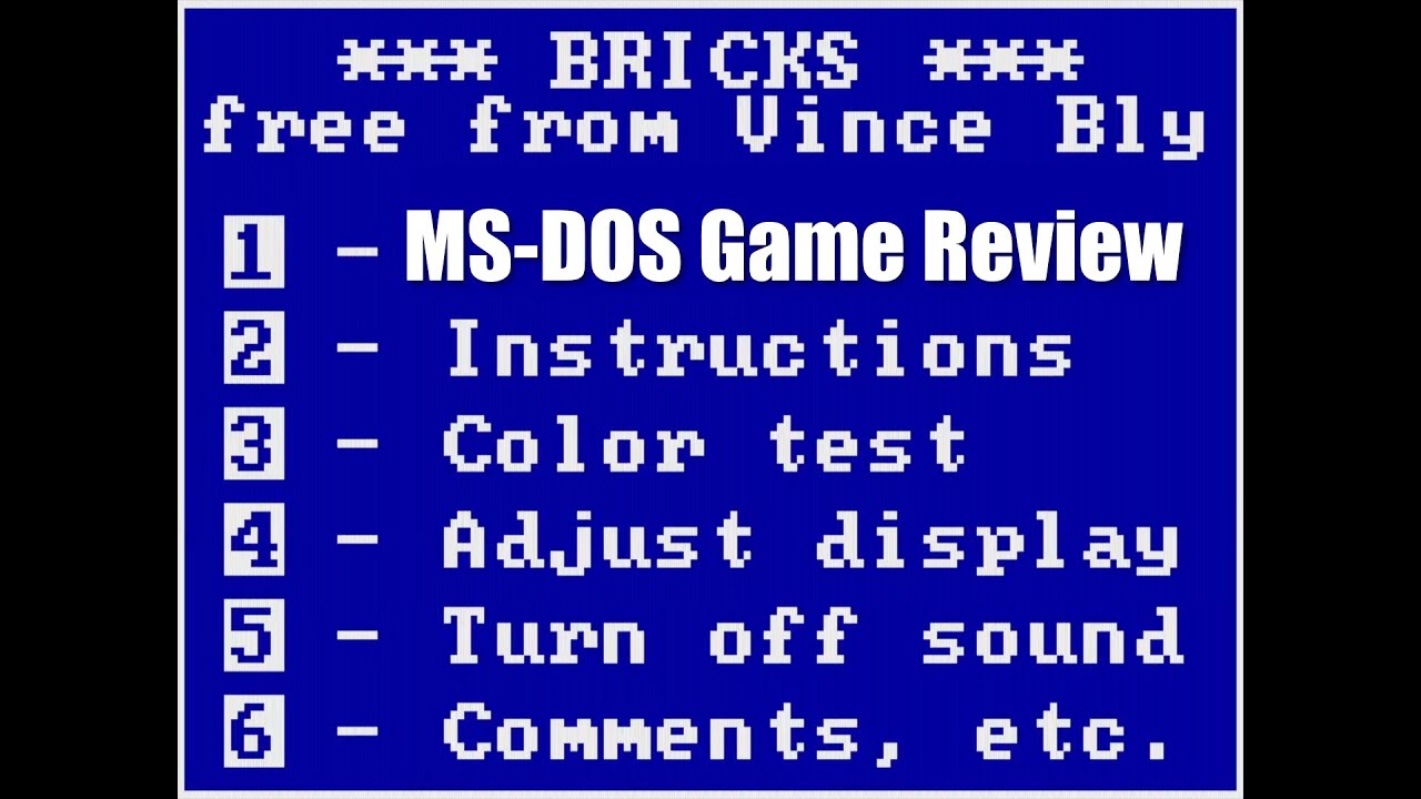 Bricks 1984 - MS-DOS Game Review - YouTube
