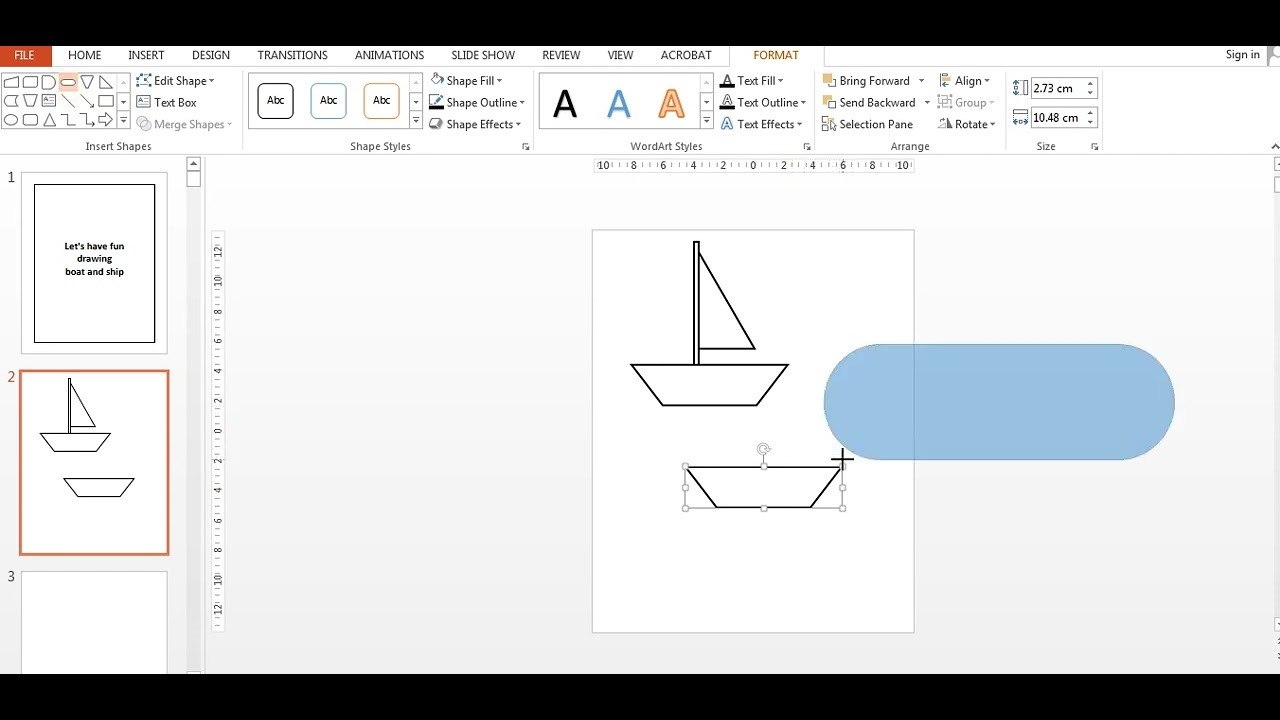 How to draw simple boat and ship with powerpoint - YouTube