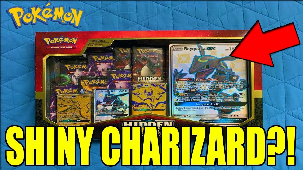 HUGE SHINY RAYQUAZA! Pokemon Hidden Fates Premium Powers Collection Box ...
