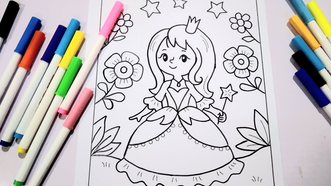TÔ MÀU TRANH CÔNG CHÚA / COLORING PRINCESS/ COLOR WITH BIBO - YouTube