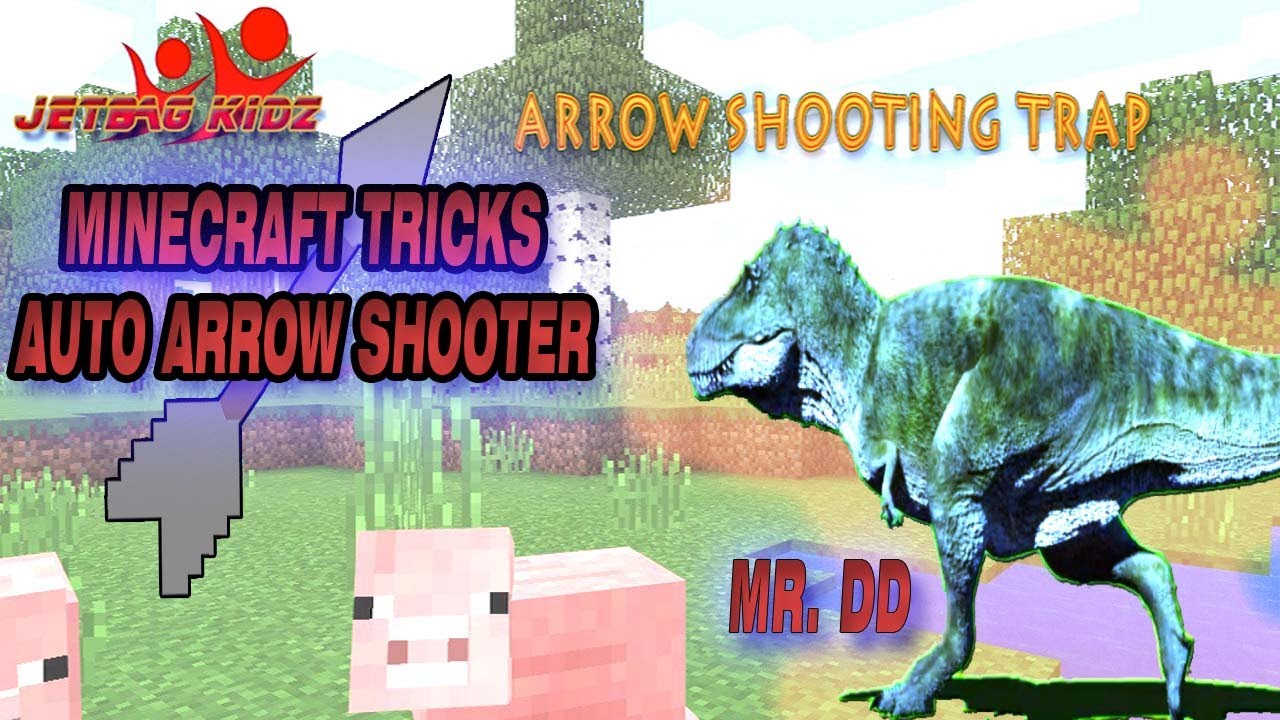 Mr DD Minecraft Tricks - Automatic Arrow Shooter Trap - YouTube