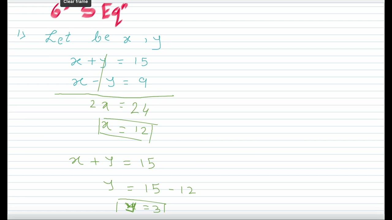 Simultaneous Equation 6C: Word problem - YouTube