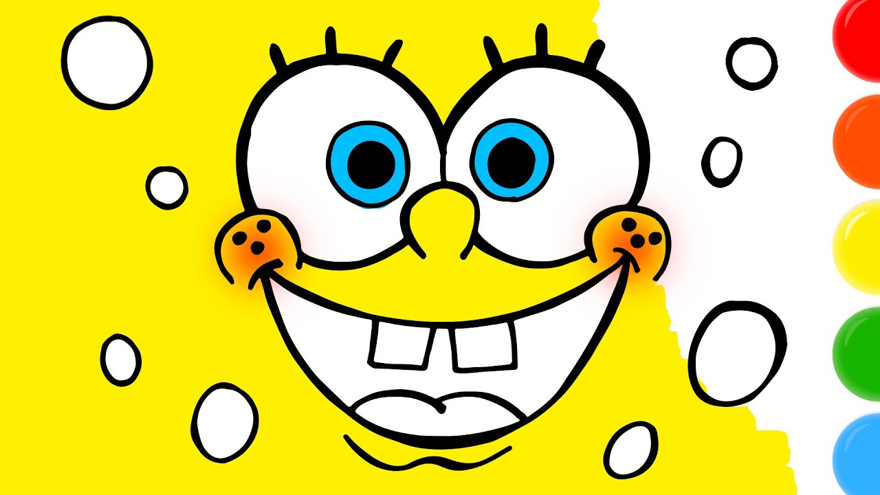 YELLOW DAY 💛 Colorea la cara de BOB ESPONJA 🧽 Dibujos para niños - YouTube