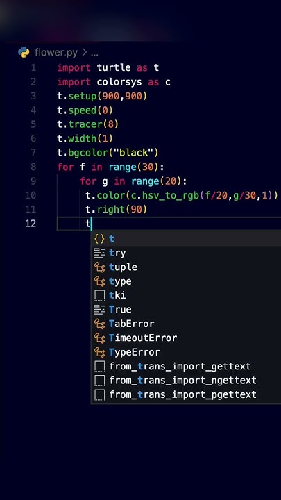 Awesome Python Turtle Flower Pattern #python #pythonprogramming #shorts ...