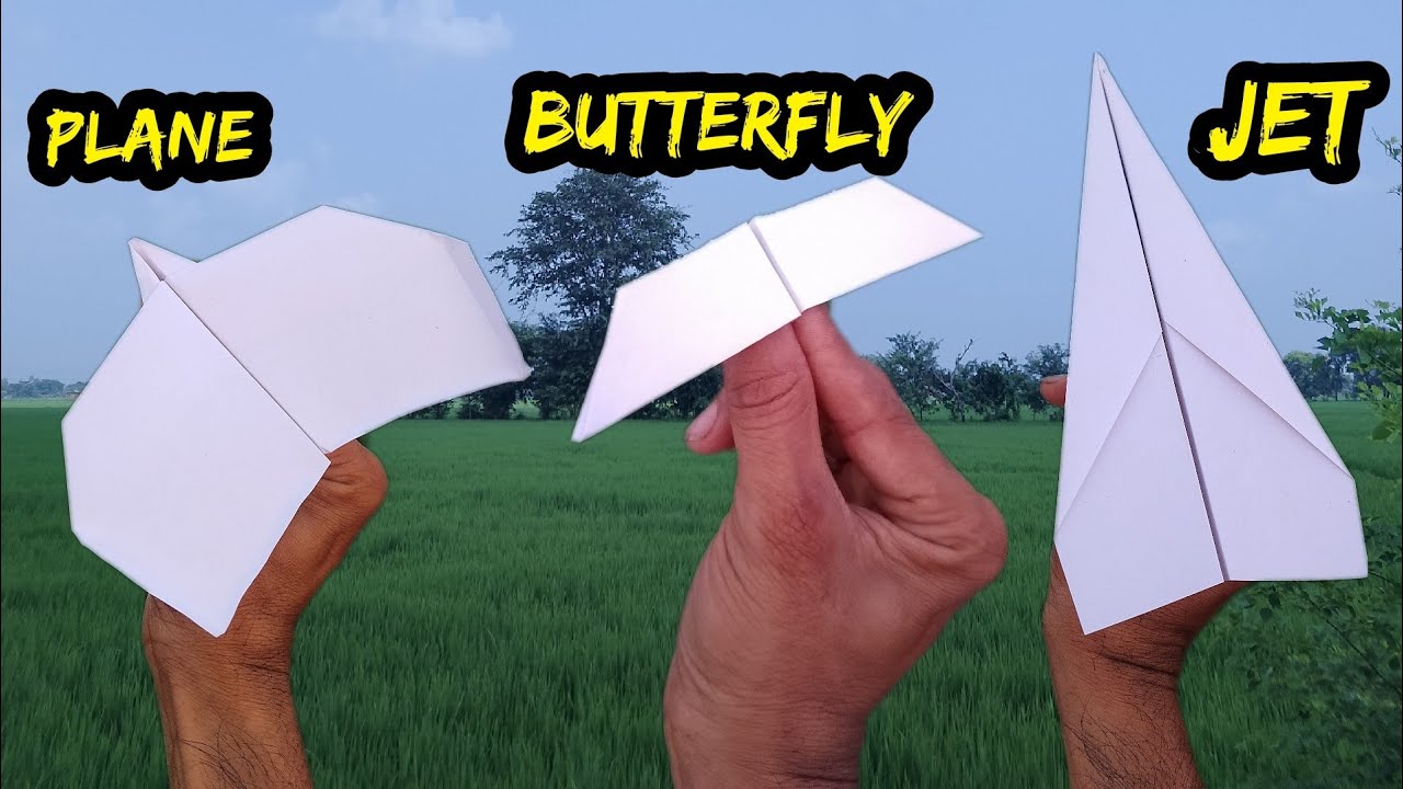 How to make paper fighter plane, butterfly,jet making/#paperplane # ...