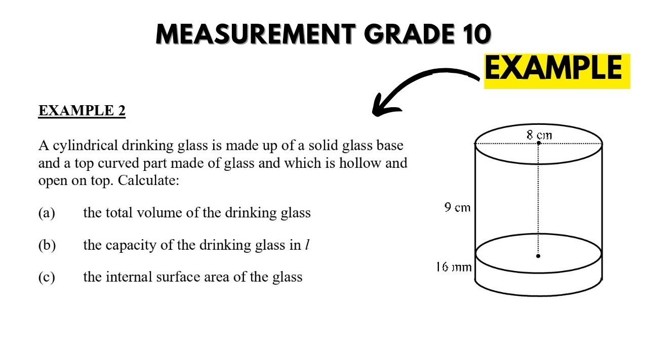 Measurement Grade 10 | Cylinder Exam Examples - YouTube