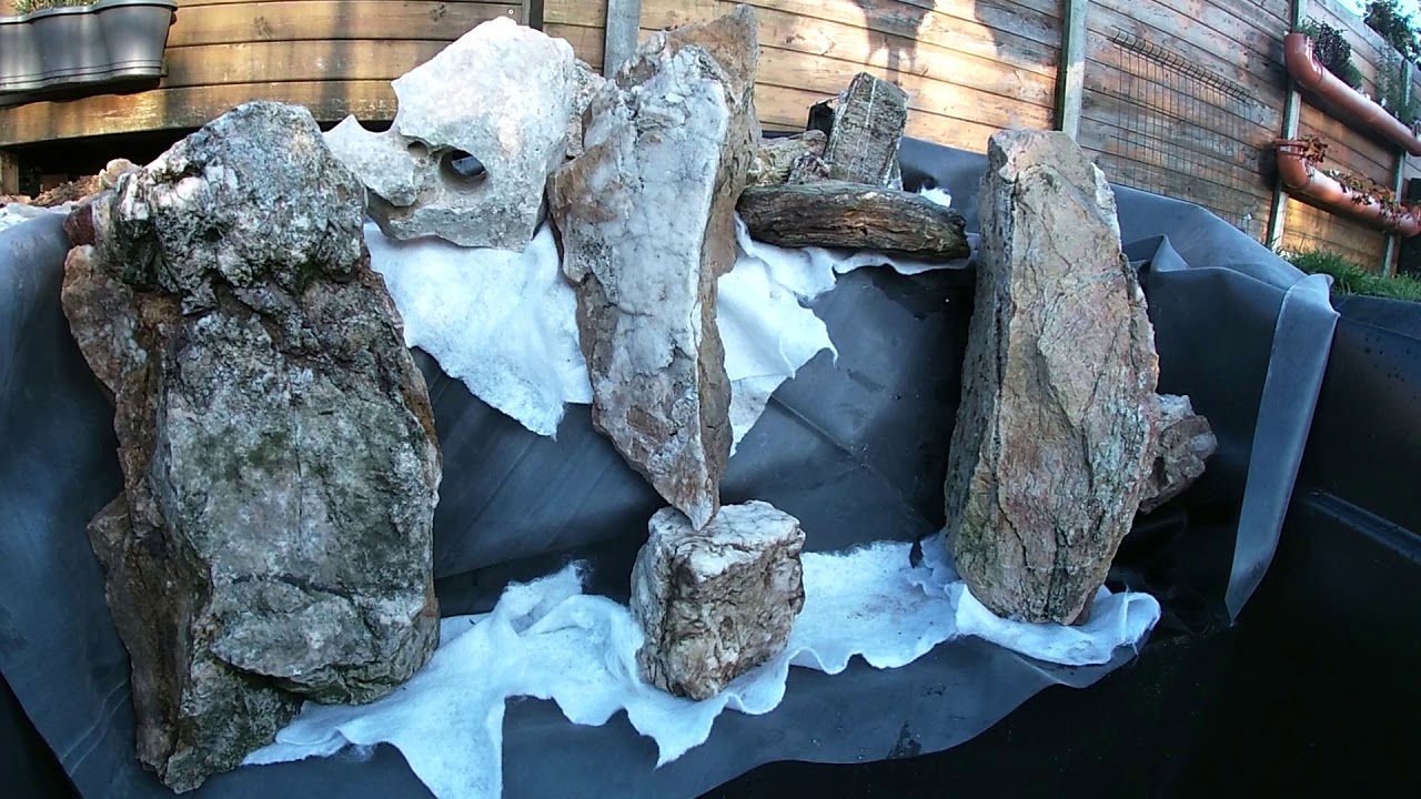 DIY ecological preformed pond part 3: waterfall / filterfall - YouTube