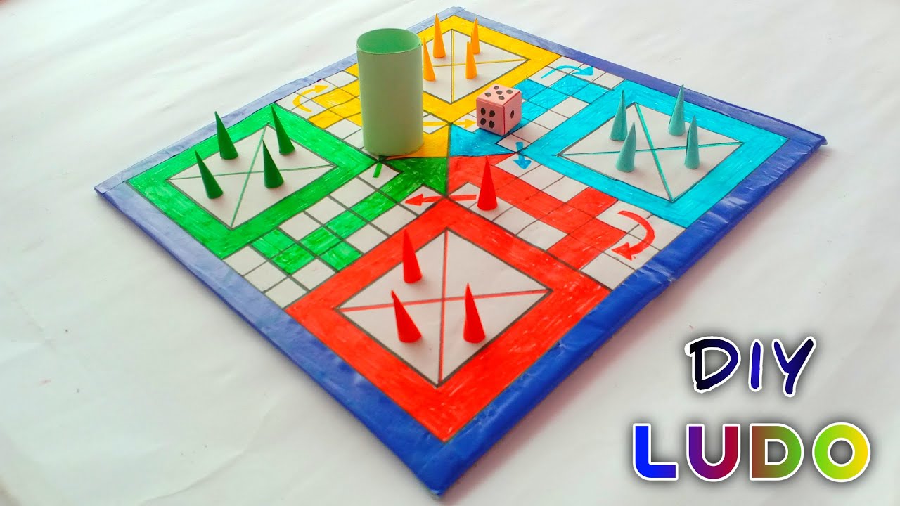 LUDO game | Complete procedure to make Ludo game with paper | DIY ludo ...