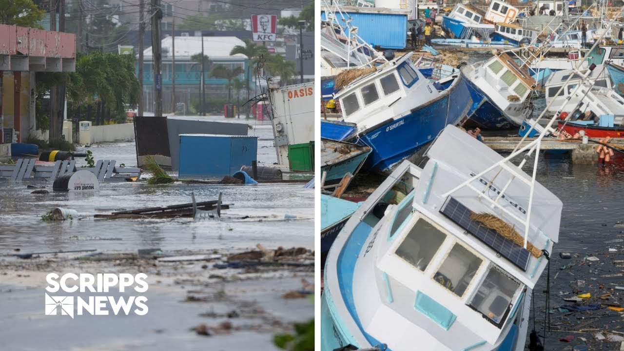 Hurricane Beryl grows to Category 5, earliest in record history - YouTube