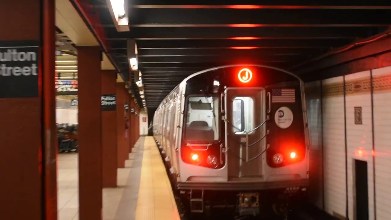 MTA NYC Subway: R179 (J) Train at Fulton Street - YouTube