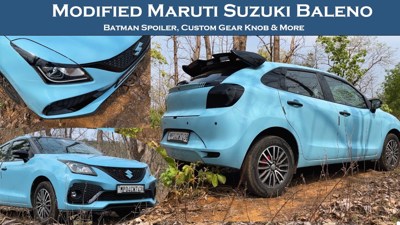 Maruti Suzuki Baleno Modified with Cyan Blue Wrap | Batman Spoiler ...