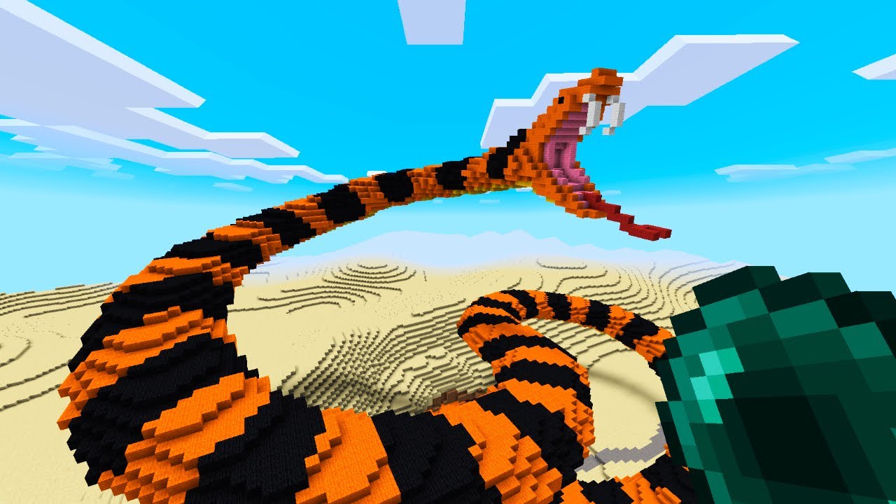 QU'Y A-T-IL À L'INTÉRIEUR DU SERPENT GÉANT MINECRAFT ??? 🐍 2/2 - YouTube