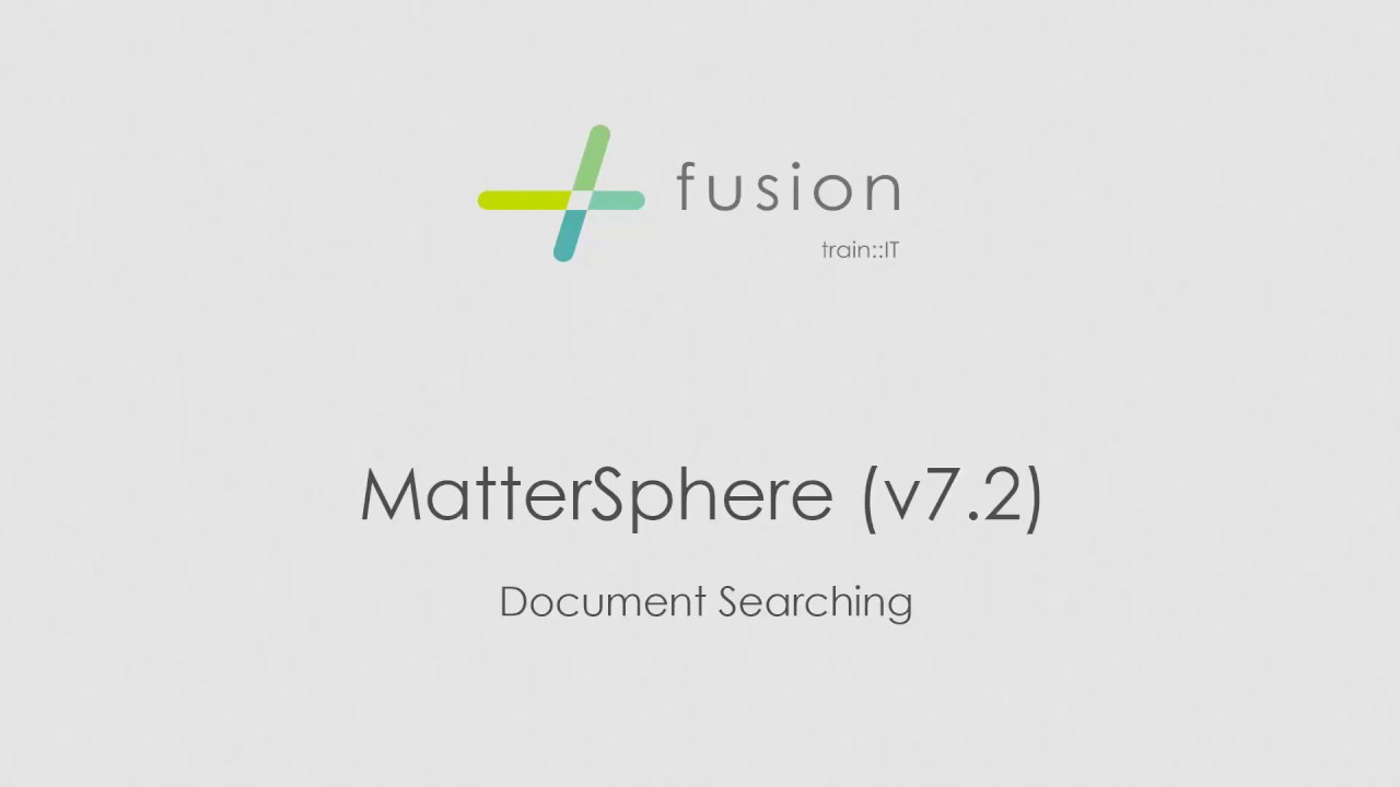 MatterSphere - Document Searching - YouTube