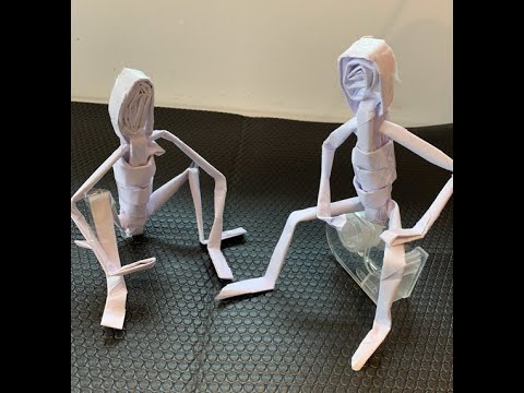 How to create a kinetic 3D figure out of paper - YouTube