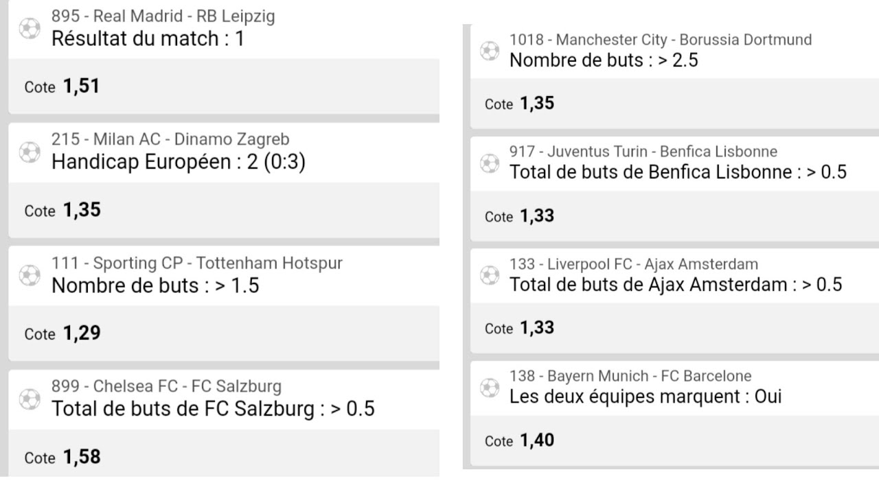 paryaj lakay & Paryaj pam Calcul League des champions 13 September et ...