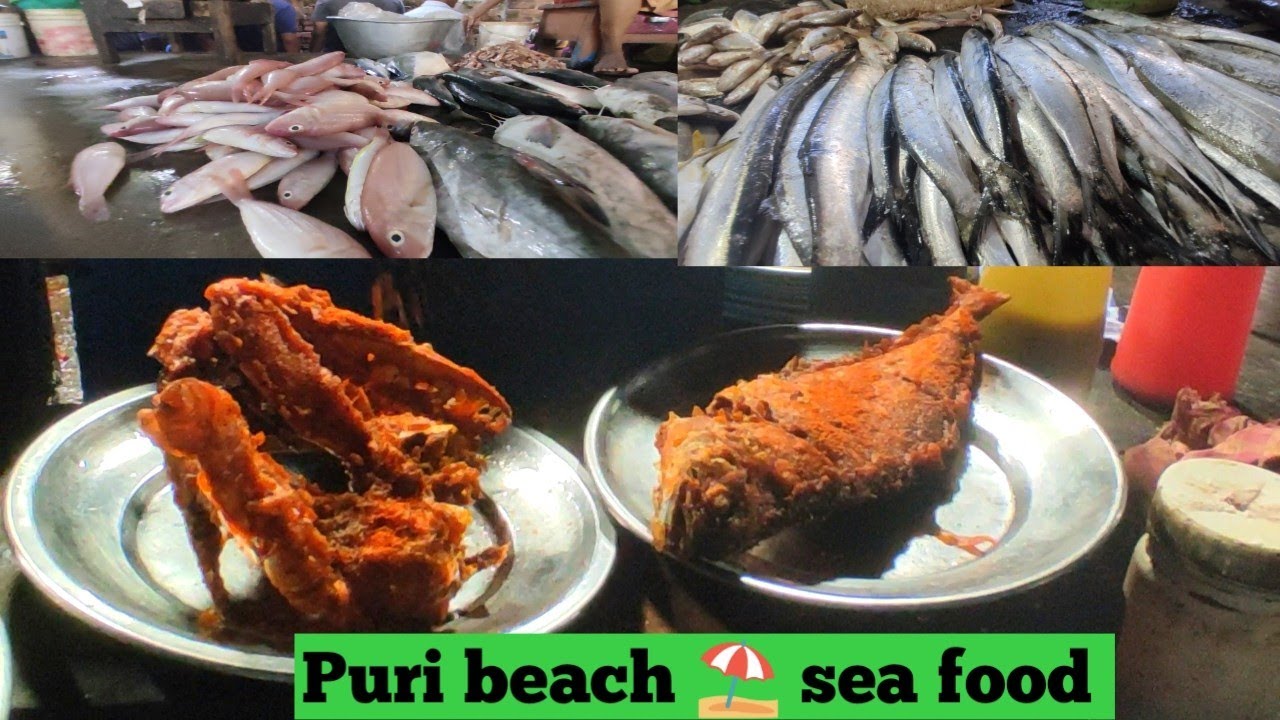 Puri beach sea food & non vegetarian market - YouTube