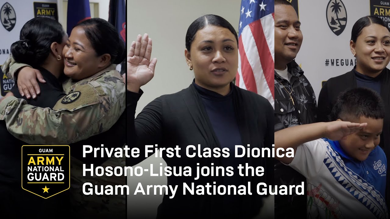 PFC Dionica Hosono-Lisua joins the Guam Army National Guard - YouTube