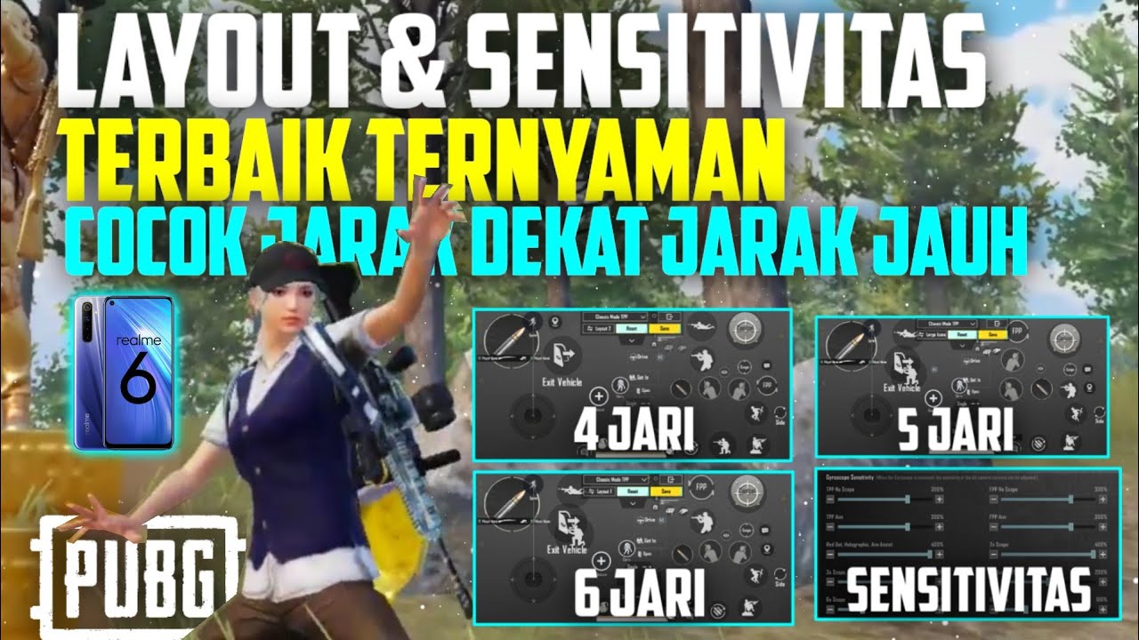 LAYOUT TERBAIK 4JARI 5 JARI 6 JARI & SENSITIVITAS UPDATE 2.5 LURUS PUBG ...