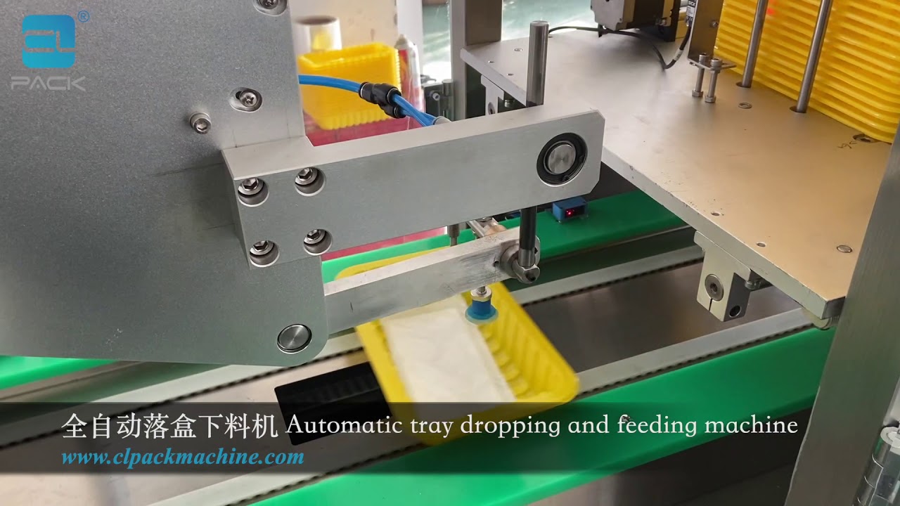 Automatic tray dropping and feeding machine CLPACK - YouTube