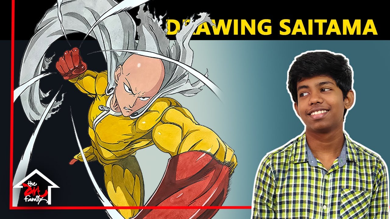 Drawing Saitama from One Punch Man | Step-by-Step - YouTube