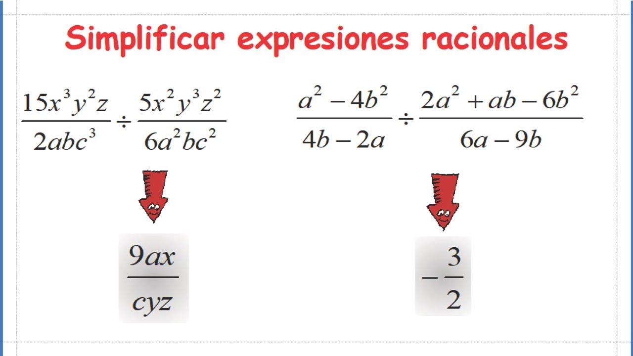 Expresiones racionales, simplificación paso a paso, dos ejercicios ...