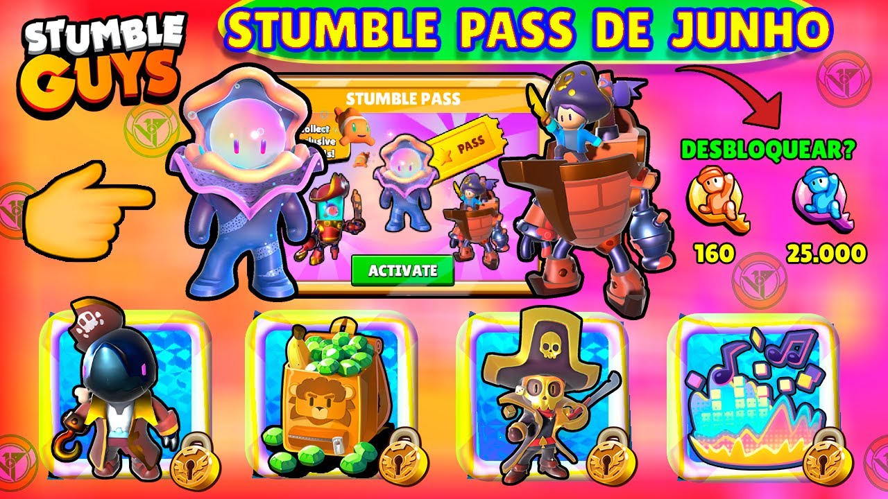 PLUNDER PARTY STUMBLE PASS: SAIBA COMO GARANTIR O NOVO PASSE DE JUNHO ...