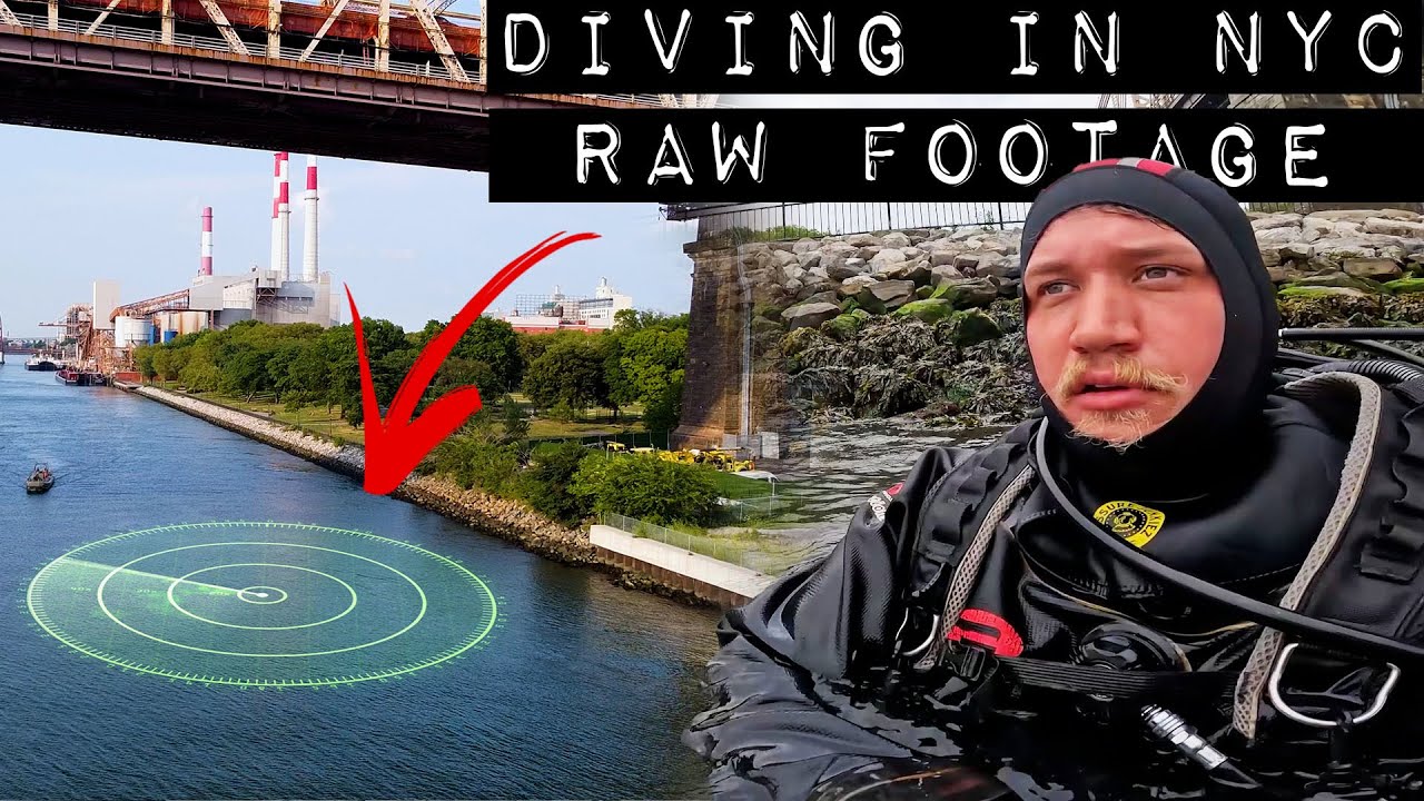 *RAW FOOTAGE* Scuba Diving East River NYC for 50 Year Mobster Car ...