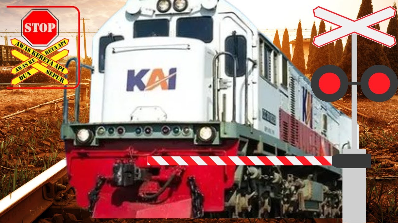 HUNTING KERETA API CC 206 DI PALANG PINTU KERETA API KEBUMEN ...