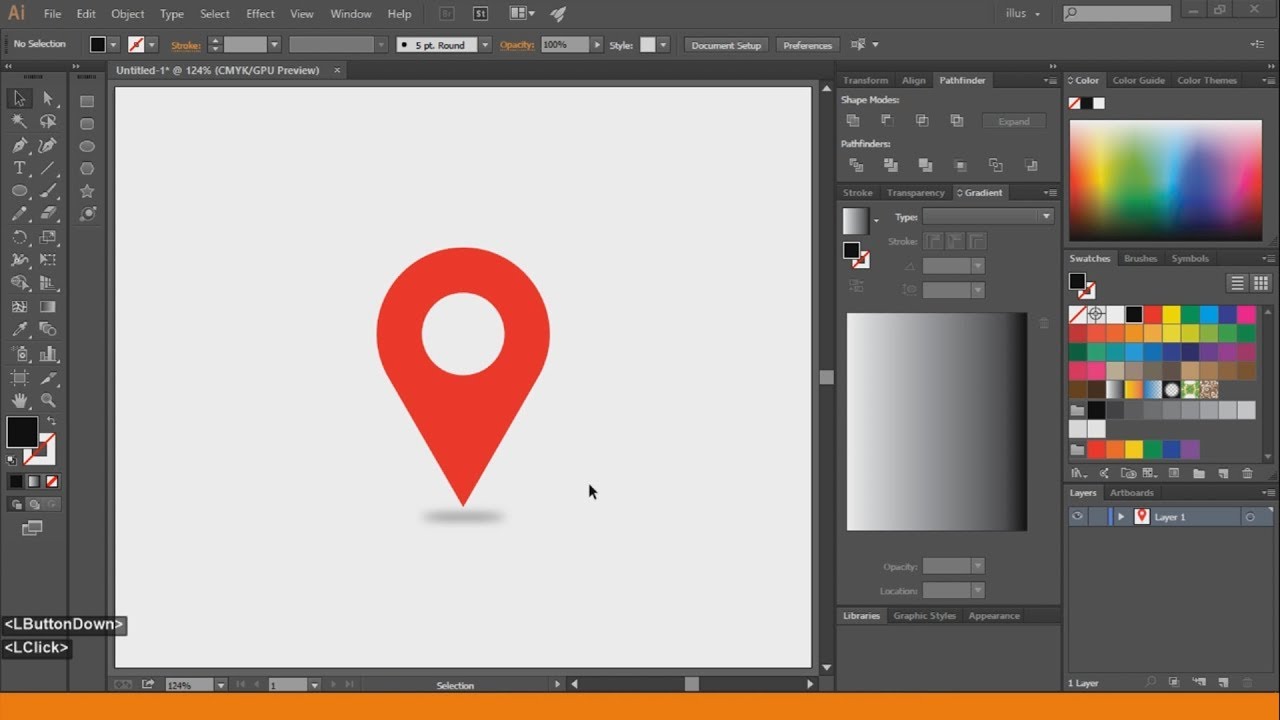 Draw a Map Icon in Adobe Illustrator I Illustrator Tutorial - YouTube