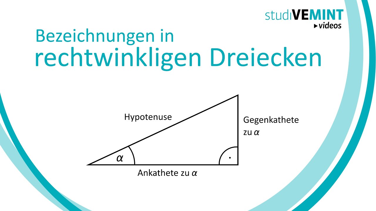 Bezeichnungen in rechtwinkligen Dreiecken - YouTube