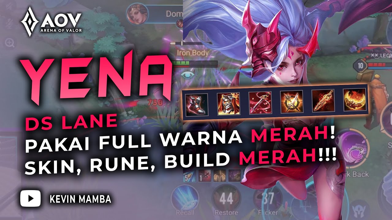 YENA SKIN MERAH, RUNE MERAH, BUILD MERAH!!! 😡 | AoV | 傳說對決 | RoV | Liên ...
