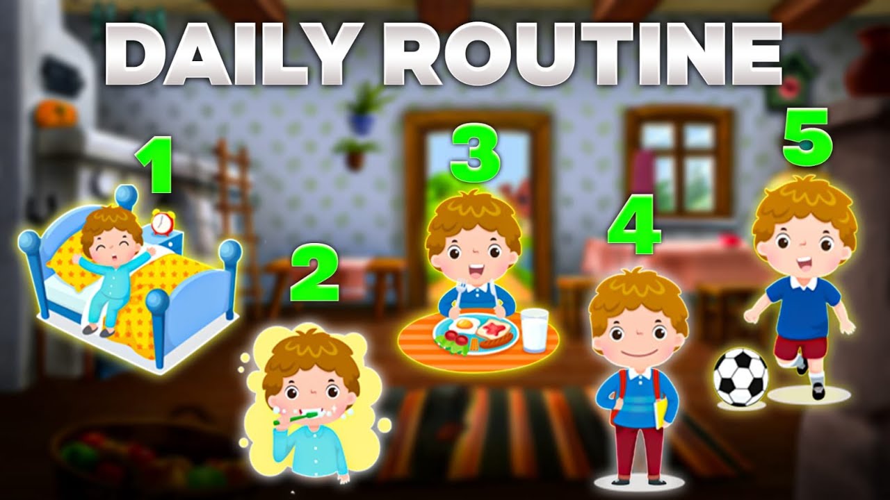 Learn routine in english || Learn kids daily Rountine || Daily Rountine ...