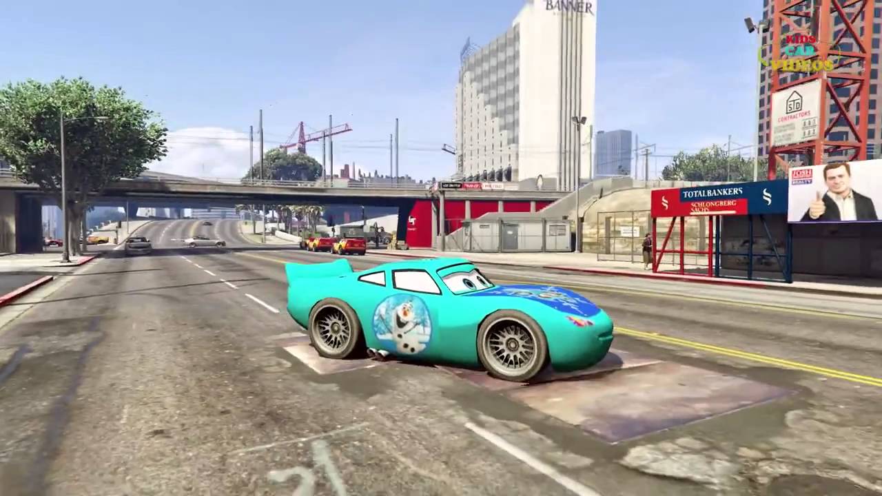 Disney Frozen Elsa And Olaf Car Videos | Disney Pixar Cars Lightning ...