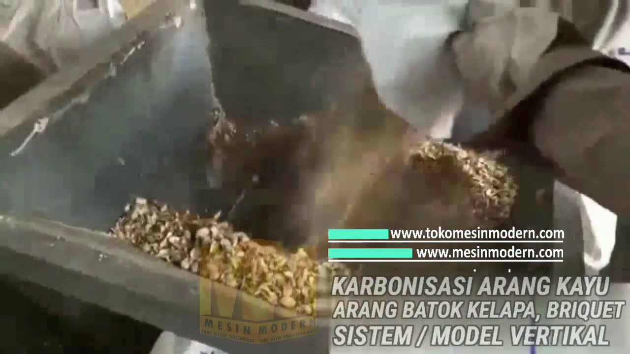 KARBONISASI ARANG BATOK KELAPA SISTEM VERTICAL - YouTube