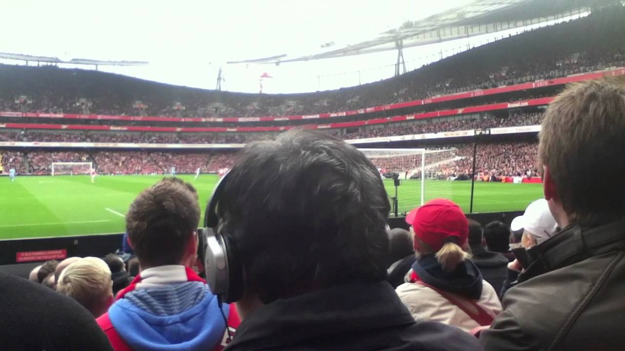 Arsenal fans sing really funny Carlos Tevez song - YouTube