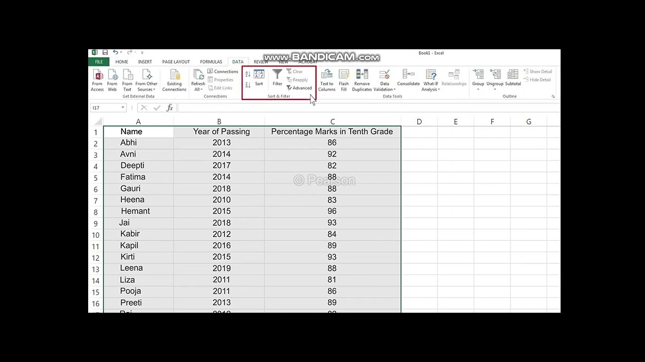 Class 7 - Ch 4 - Advanced Features of MS Excel 2013 - Sorting and Conditional Formatting of Data ...