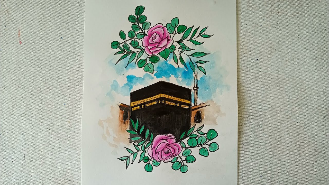 Daily Challenge #310/ Kahba Drawing/ Eid special Kahba water colour ...