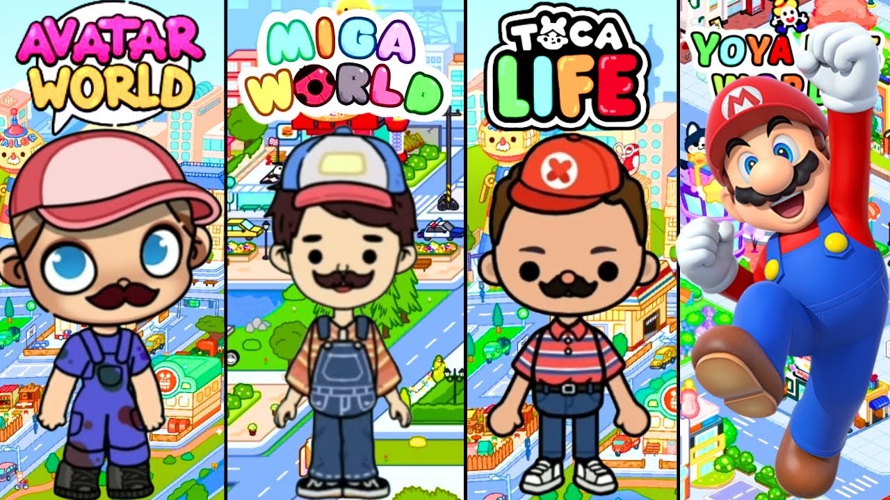 MARIO / SUPER MÁRIO / in the versions TOCA LIFE , AVATAR WORLD, MIGA ...