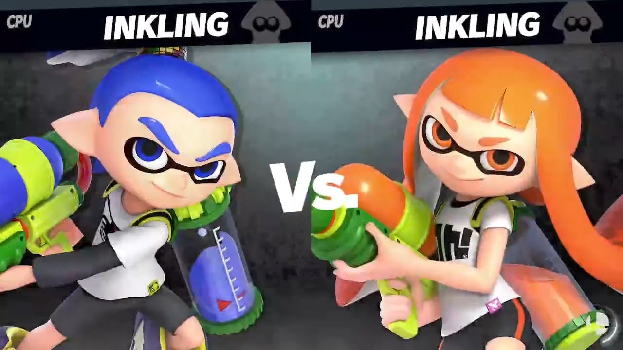 Super Smash Bros. Ultimate - Inkling Boy vs Inkling Girl - YouTube