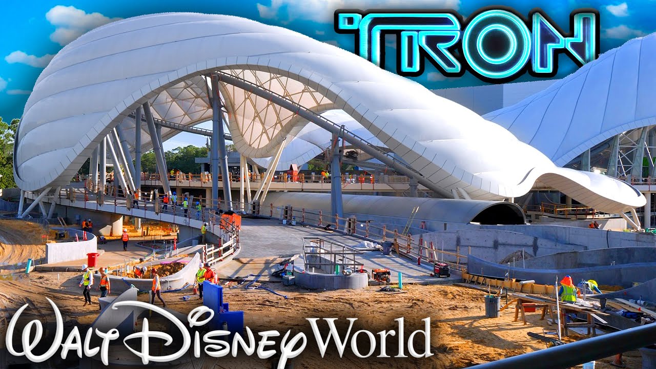 TRON Coaster Progress and TRAIN TESTING at Disney's Magic Kingdom ...