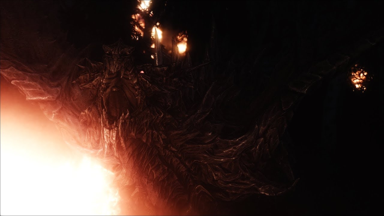 Skyrim - Where is Alduin flying when you escape Helgen - YouTube