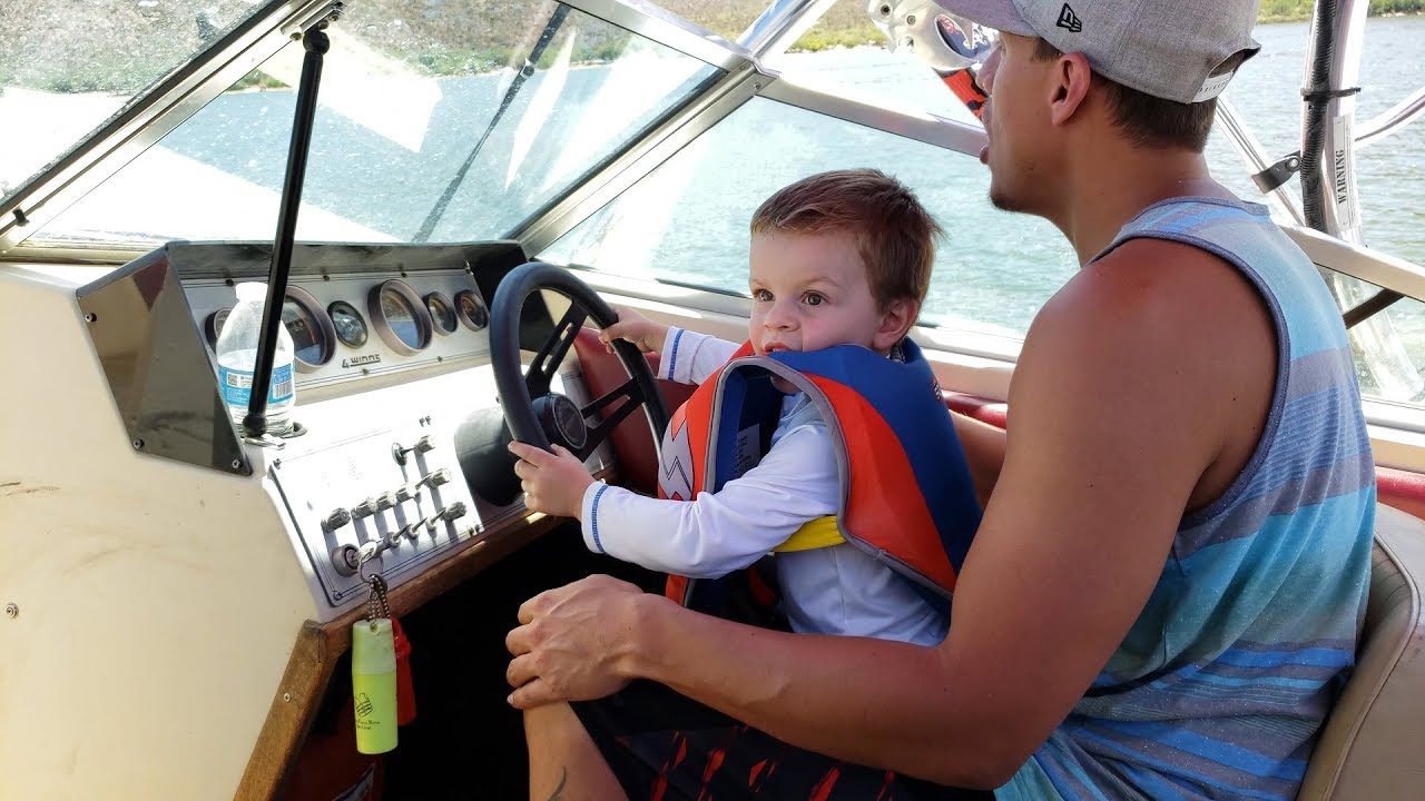 Apache Lake 2 Year Old Drives Boat!!! - YouTube