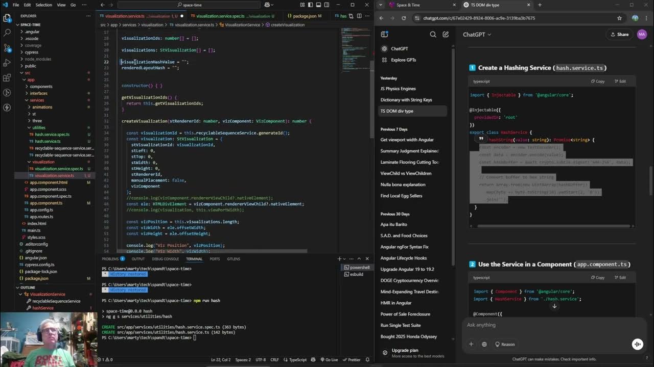 088 - ThreeJS and Angular Space And Time Application: hashing - YouTube