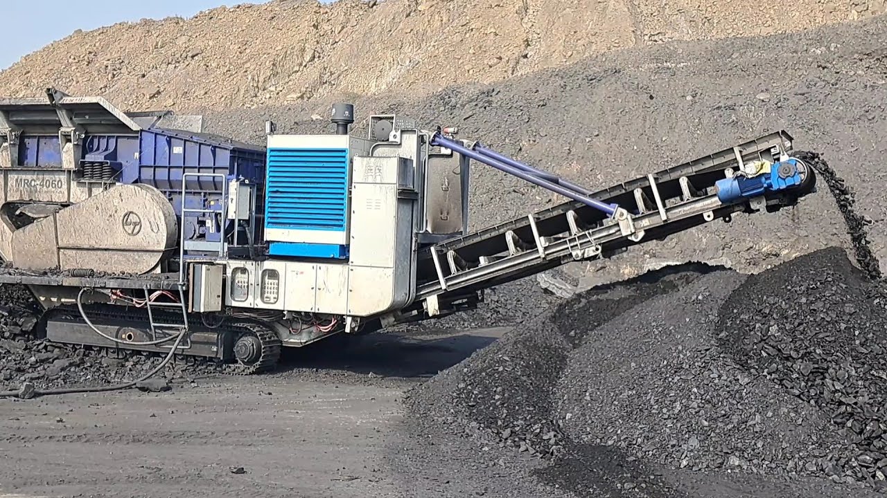MRC-4060 Semi Crusher, crushes coal size below 100mm size - YouTube