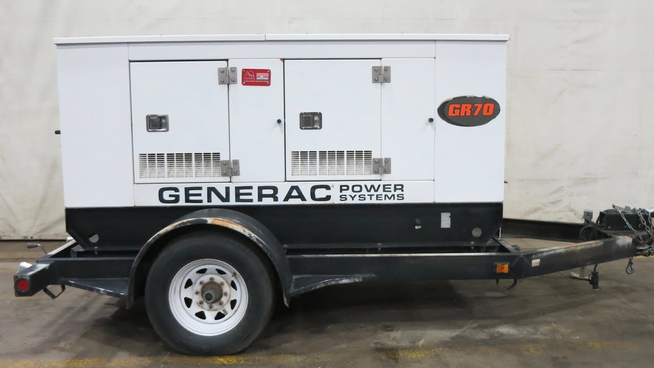 Generac GR-70 62 kW rental grade diesel generator, John Deere 4045TF150 ...