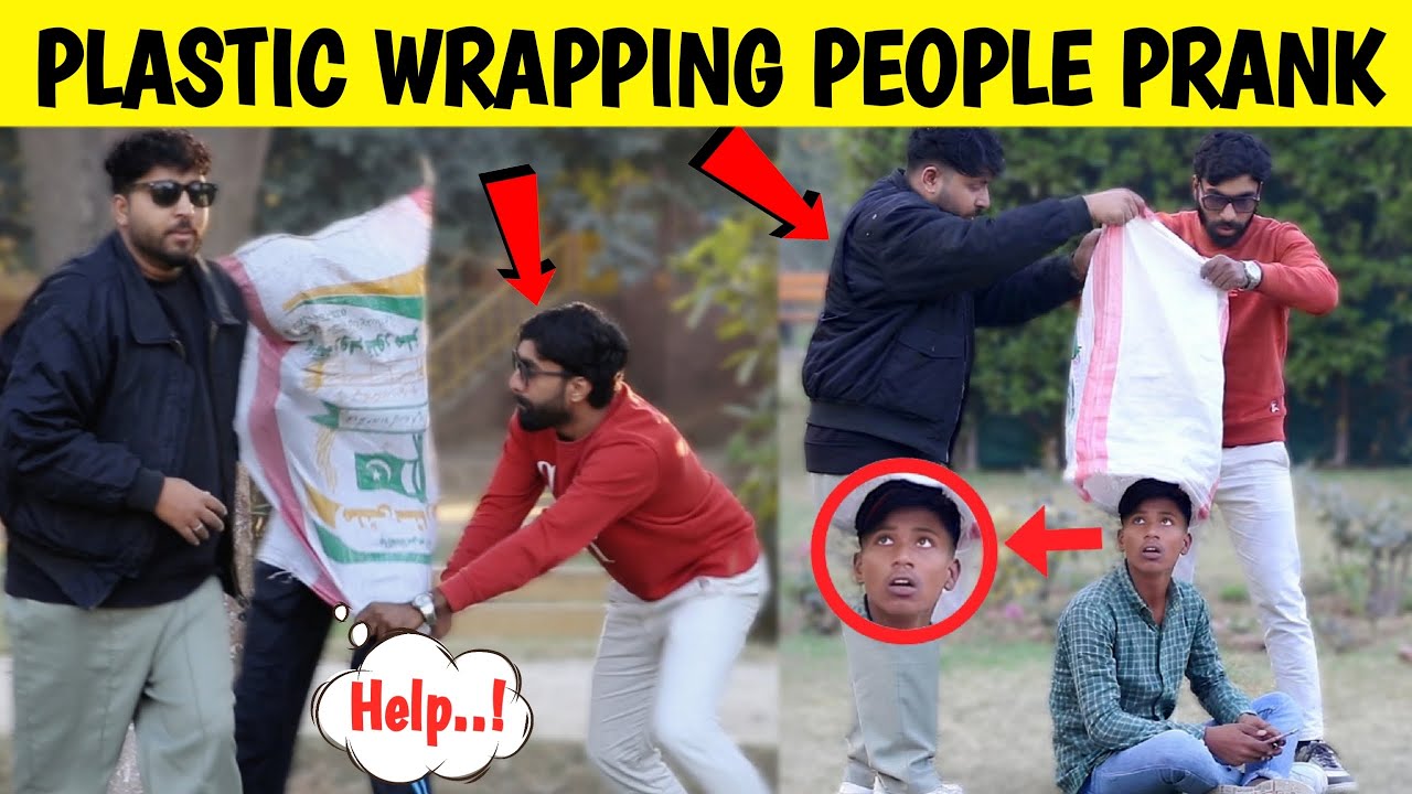 PLASTIC WRAPPING PEOPLE PRANK😱GONE WRONG| by Iqbal Malik & Sharik Shah ...
