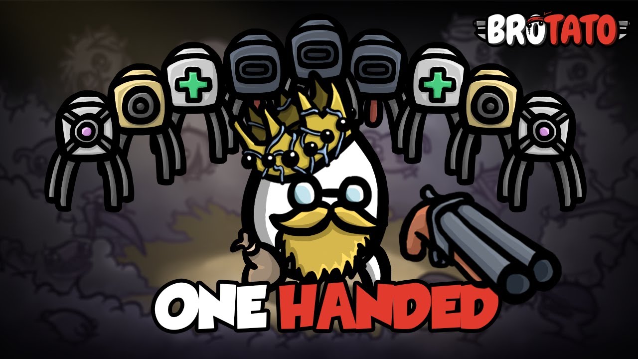 Going ONE HANDED with a TEAM of TURRETS in Brotato - YouTube