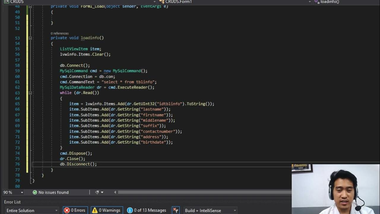 C# Net with MySQL || How to Refresh ListView After Saving Data - YouTube